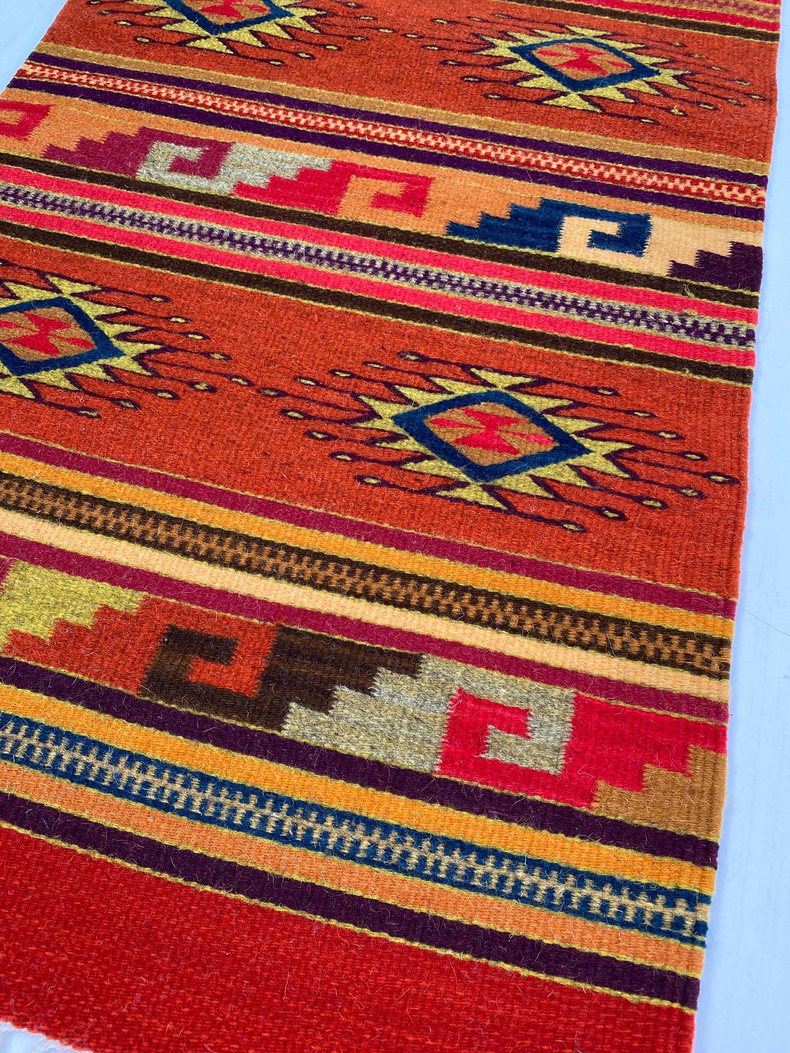 Zapotec Rug Traditional Zapotec Design Diamonds - Etsy