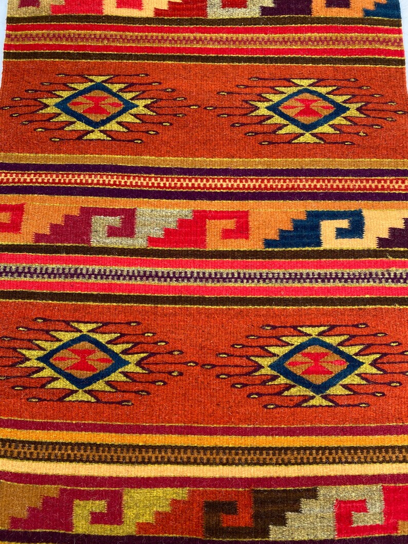 Zapotec Rug Traditional Zapotec Design Diamonds | Etsy