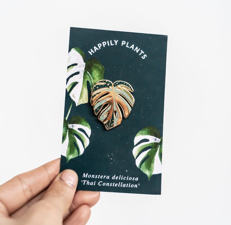 Variegated Monstera Thai Constellation Lapel Pin Plant Ts Etsy
