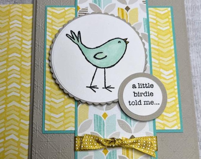 A Little Birdie Told Me Birthday Card/it's Your Birthday!/handmade Bird ...
