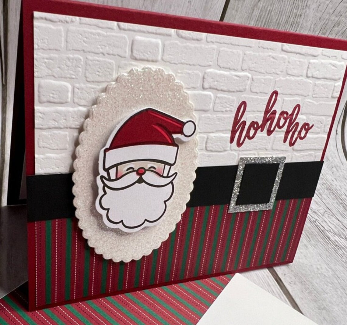 Ho Ho Ho Santa Buckle Card/paper Pumpkin Card/handmade Christmas Card ...