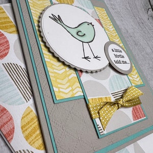 A Little Birdie Told Me Birthday Card/it's Your Birthday/handmade Bird ...