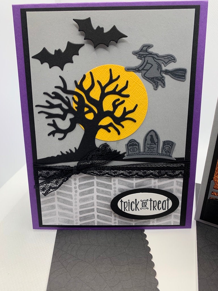 Halloween Spooky Set of 2/handmade Halloween Cards/set of 2 - Etsy