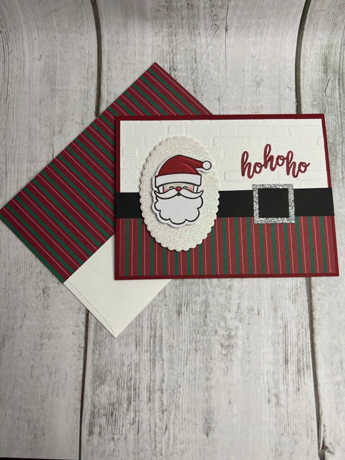 Ho Ho Ho Santa Buckle Card/paper Pumpkin Card/handmade Christmas Card ...
