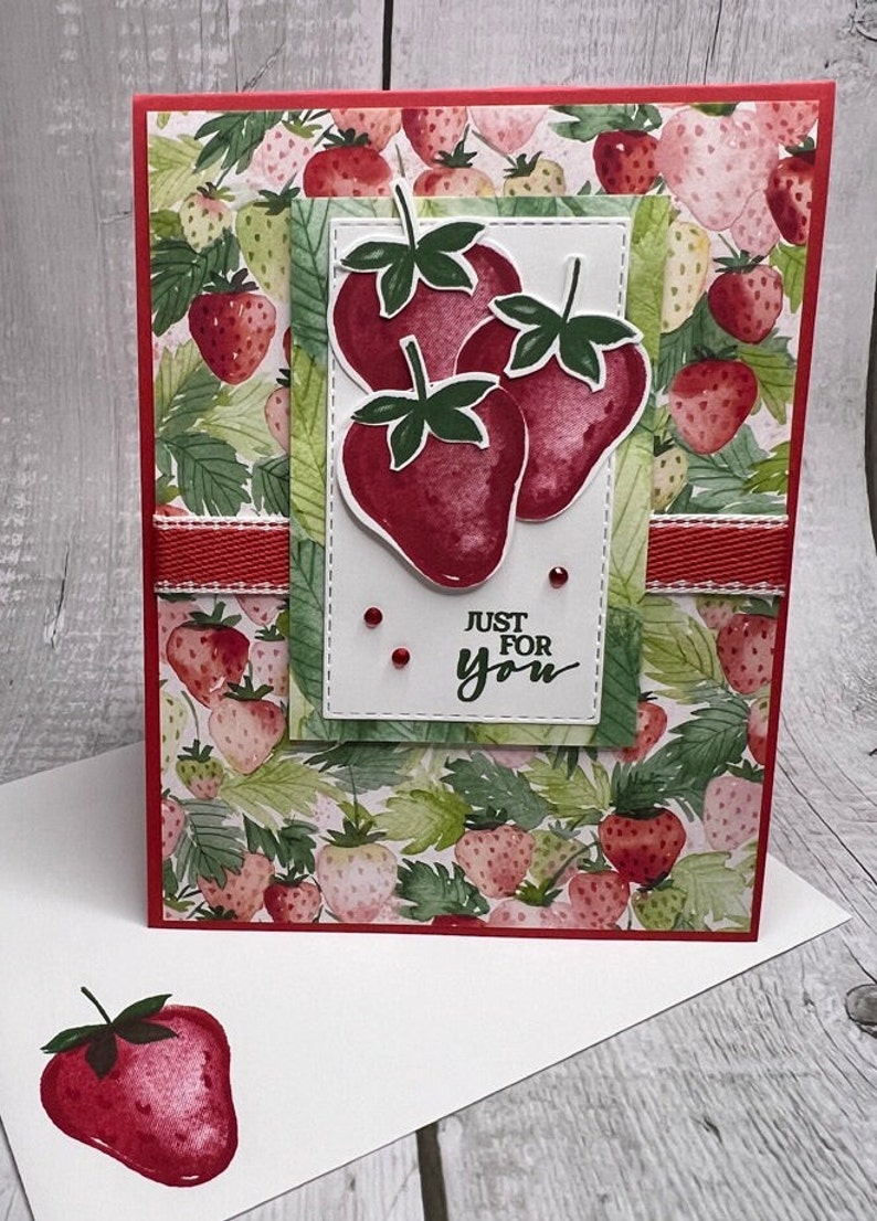 Strawberry Birthday Card/handmade Stampin' up Birthday/strawberry ...