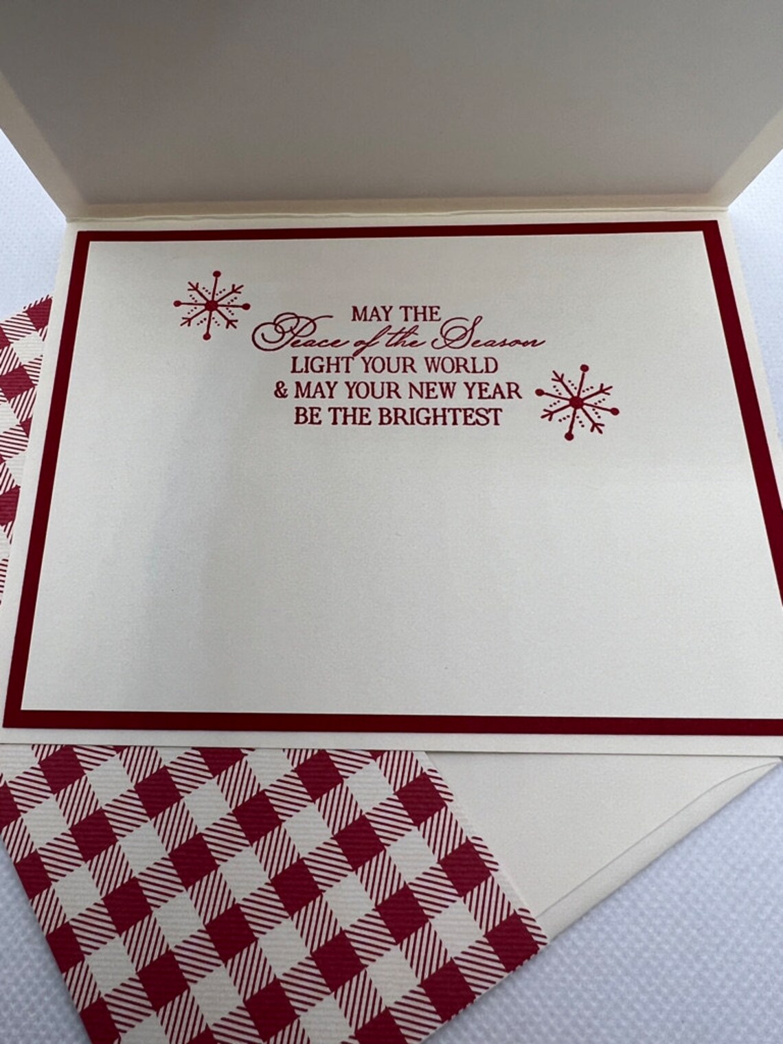 Red Snowflake Christmas Card/handmade Card/season's Greetings Card - Etsy