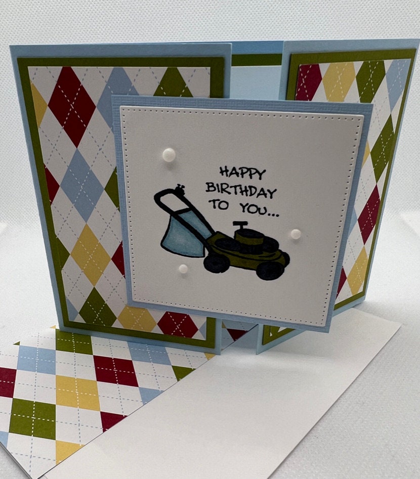 Happy Birthday Mower/lawnmower Card/masculine Birthday Card - Etsy