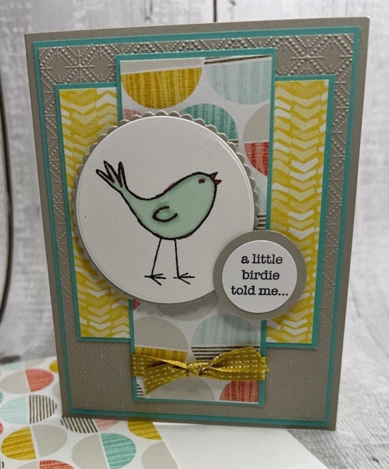 A Little Birdie Told Me Birthday Card/it's Your Birthday/handmade Bird ...