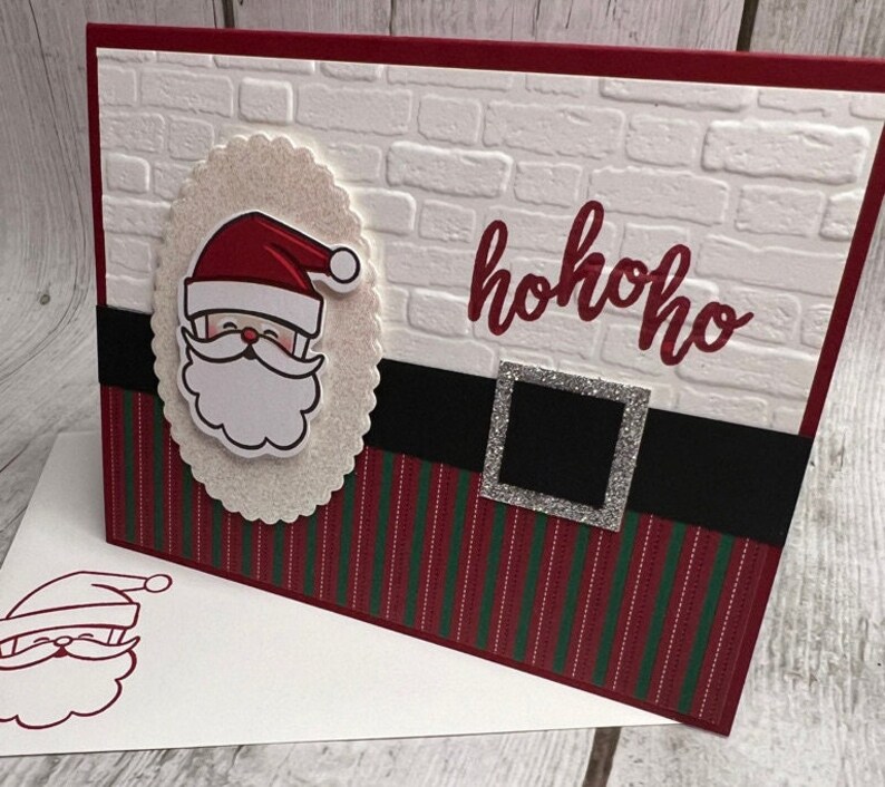 Ho Ho Ho Santa Buckle Card/paper Pumpkin Card/handmade Christmas Card ...