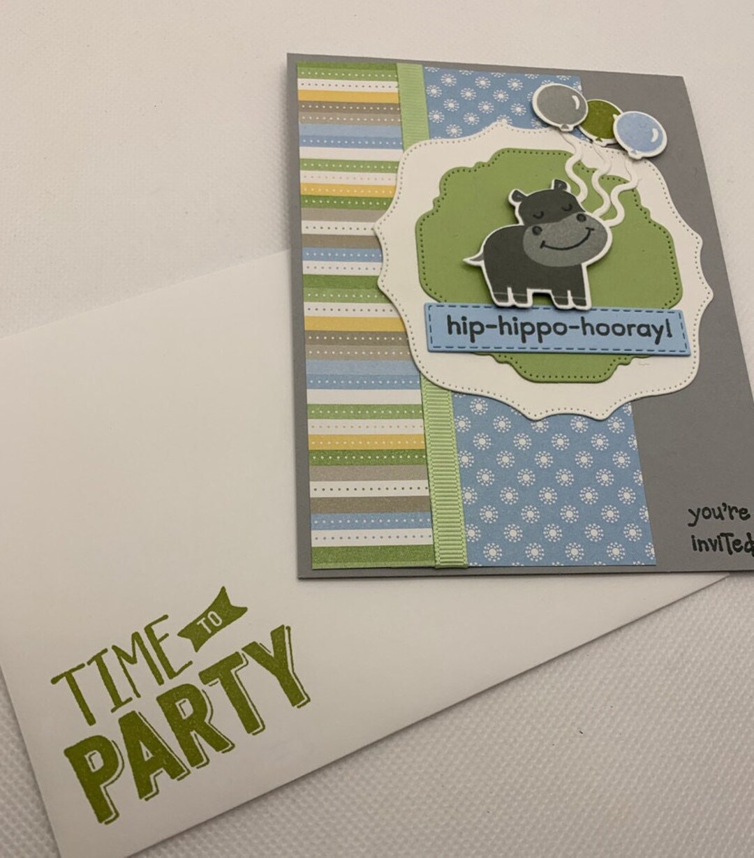 Hippo Birthday Invitations/handmade Birthday Invitation/hip Hippo ...