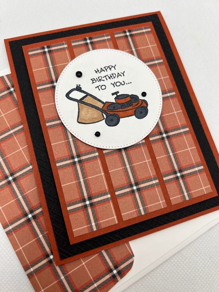 Happy Birthday Mower/lawnmower Card/masculine Birthday Card - Etsy