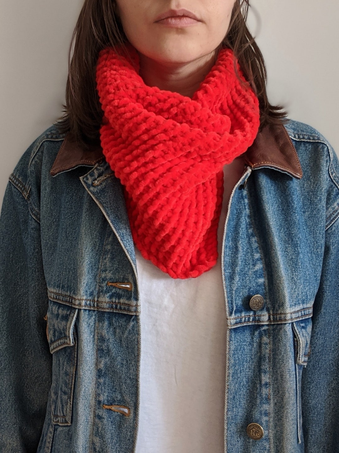 Vegan Scarf Vegan Presentslightweight Scarfchunky Cowlknit - Etsy