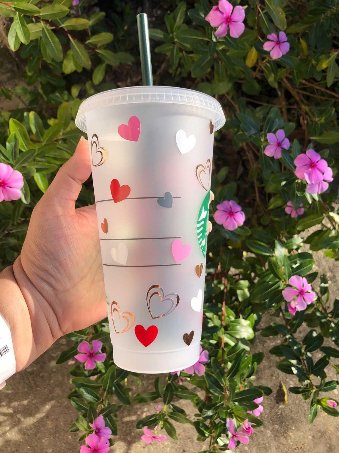 HEART STARBUCKS CUP Valentines Day Cup Personalized Iced | Etsy