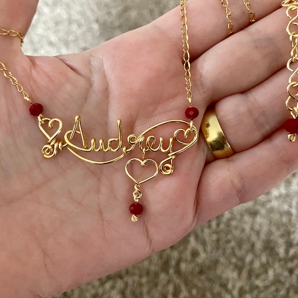 Wire Name Necklace - Etsy