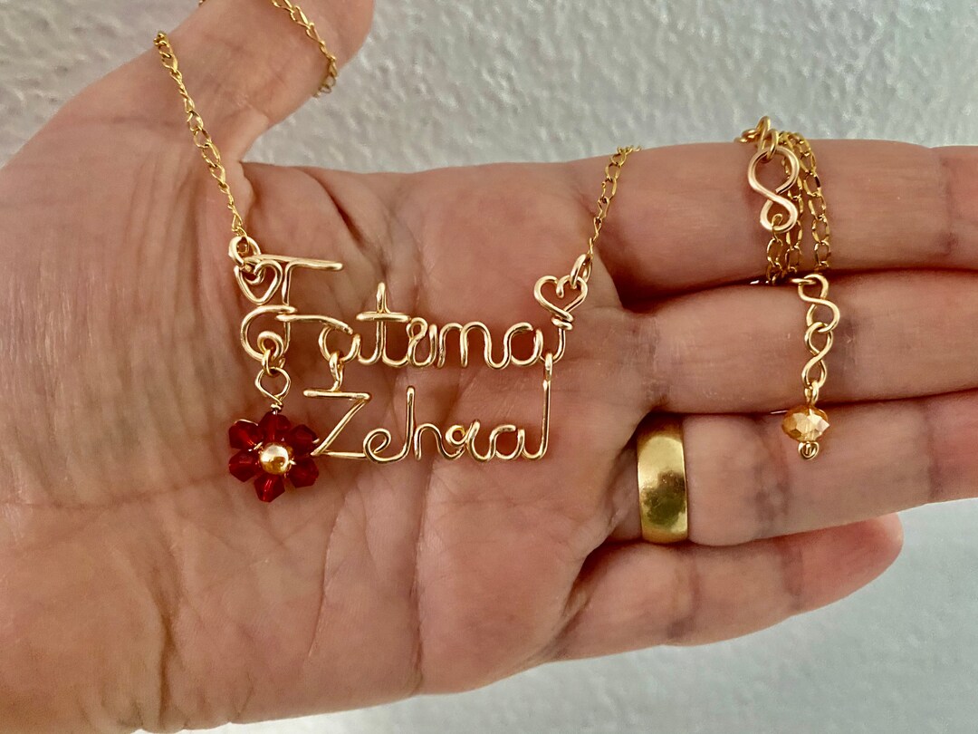 Wire Name Necklace, Custom Name Necklace, Gold Name Necklace ...