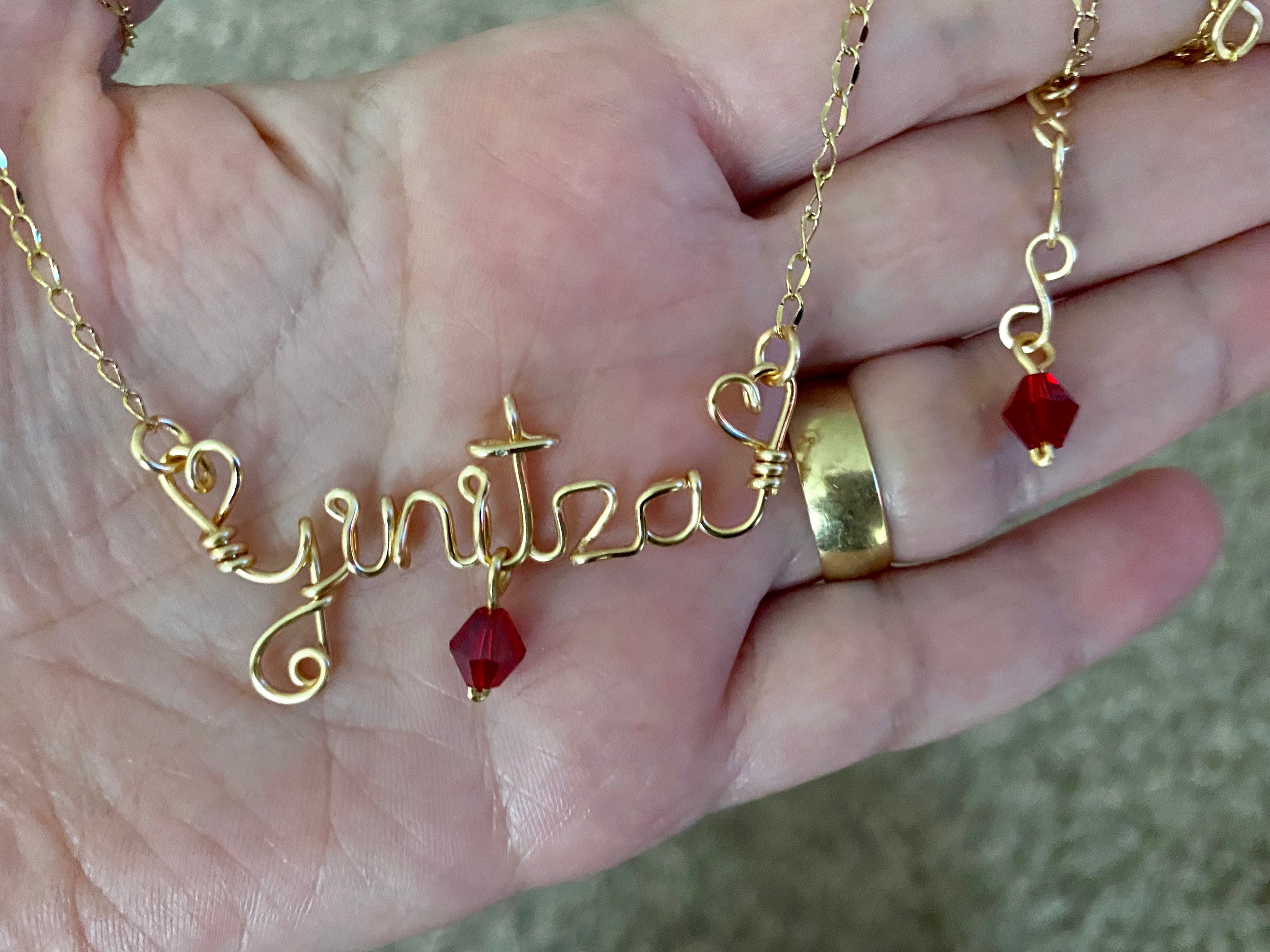 Name necklace Personalized necklace Wire wrapped necklace | Etsy