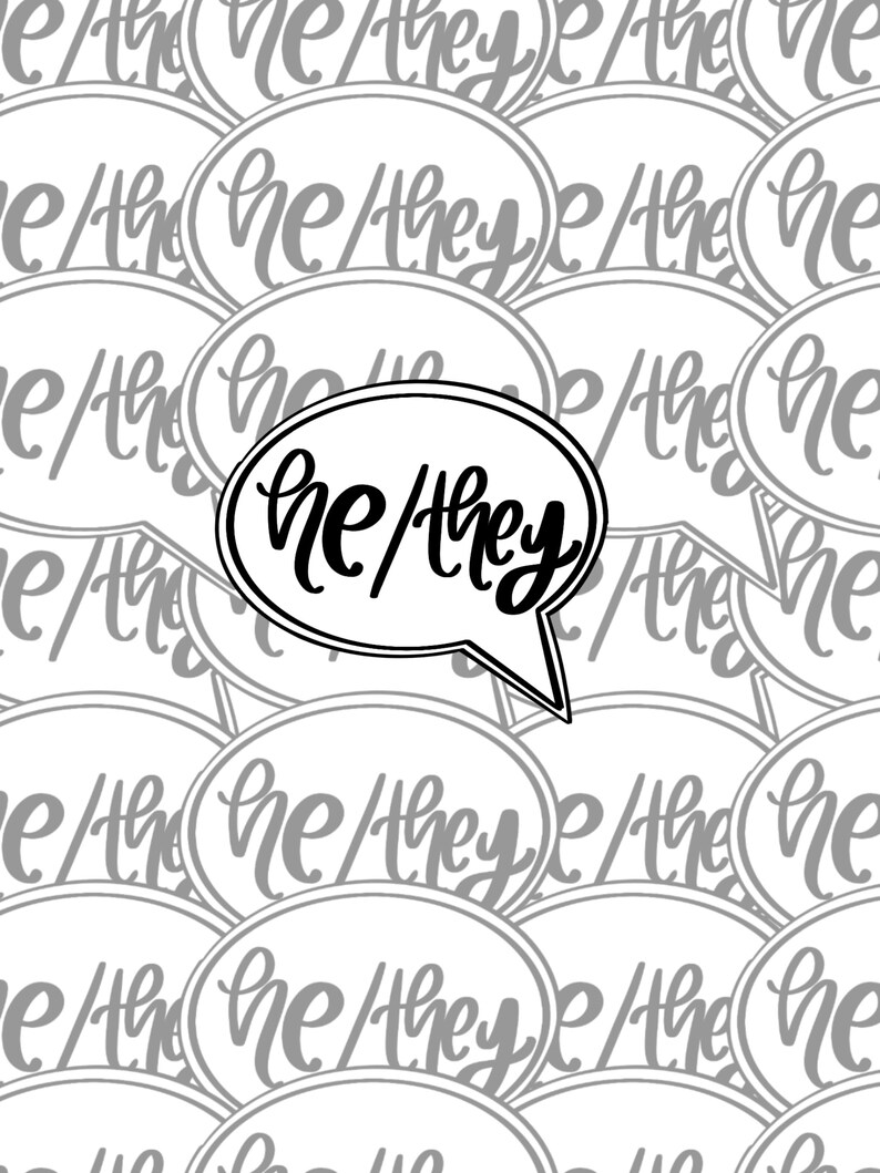Pronoun: He/they Sticker - Etsy
