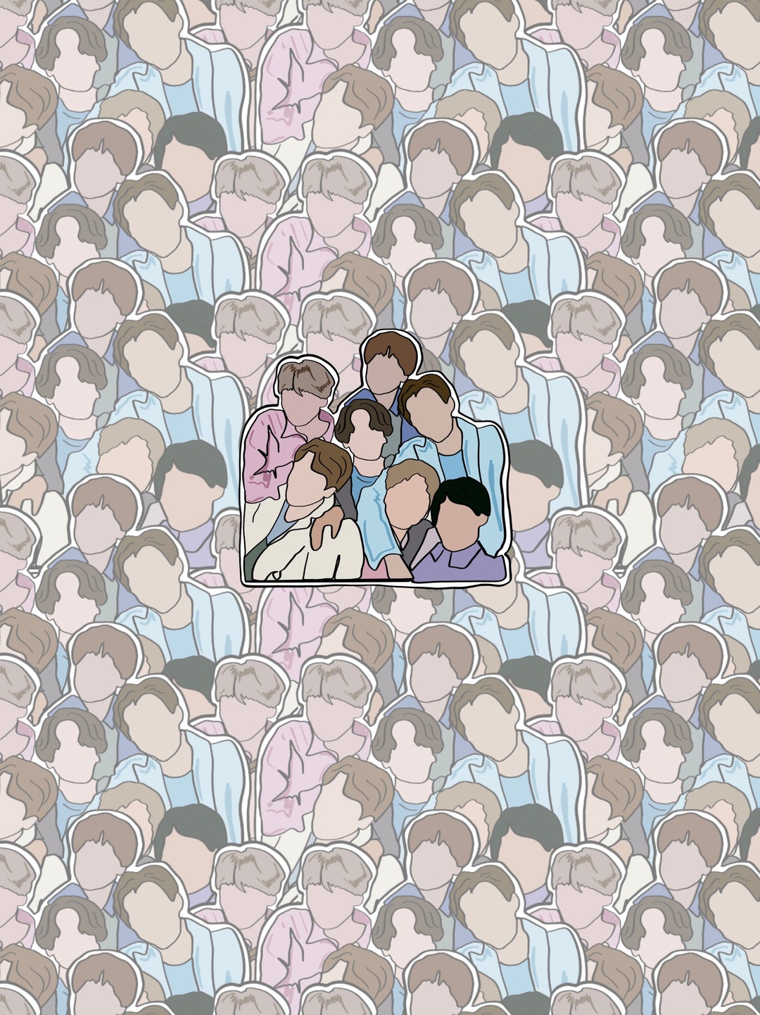 Colorful BTS Group Sticker - Etsy