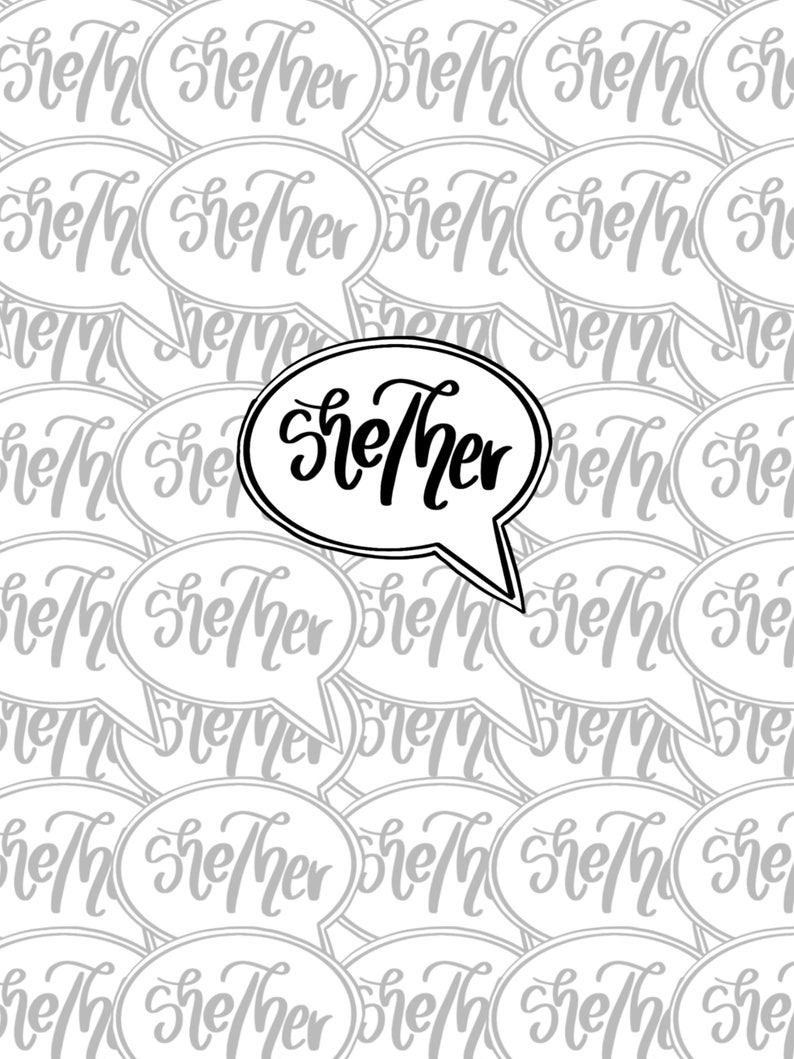 Pronoun Sticker: She/her - Etsy