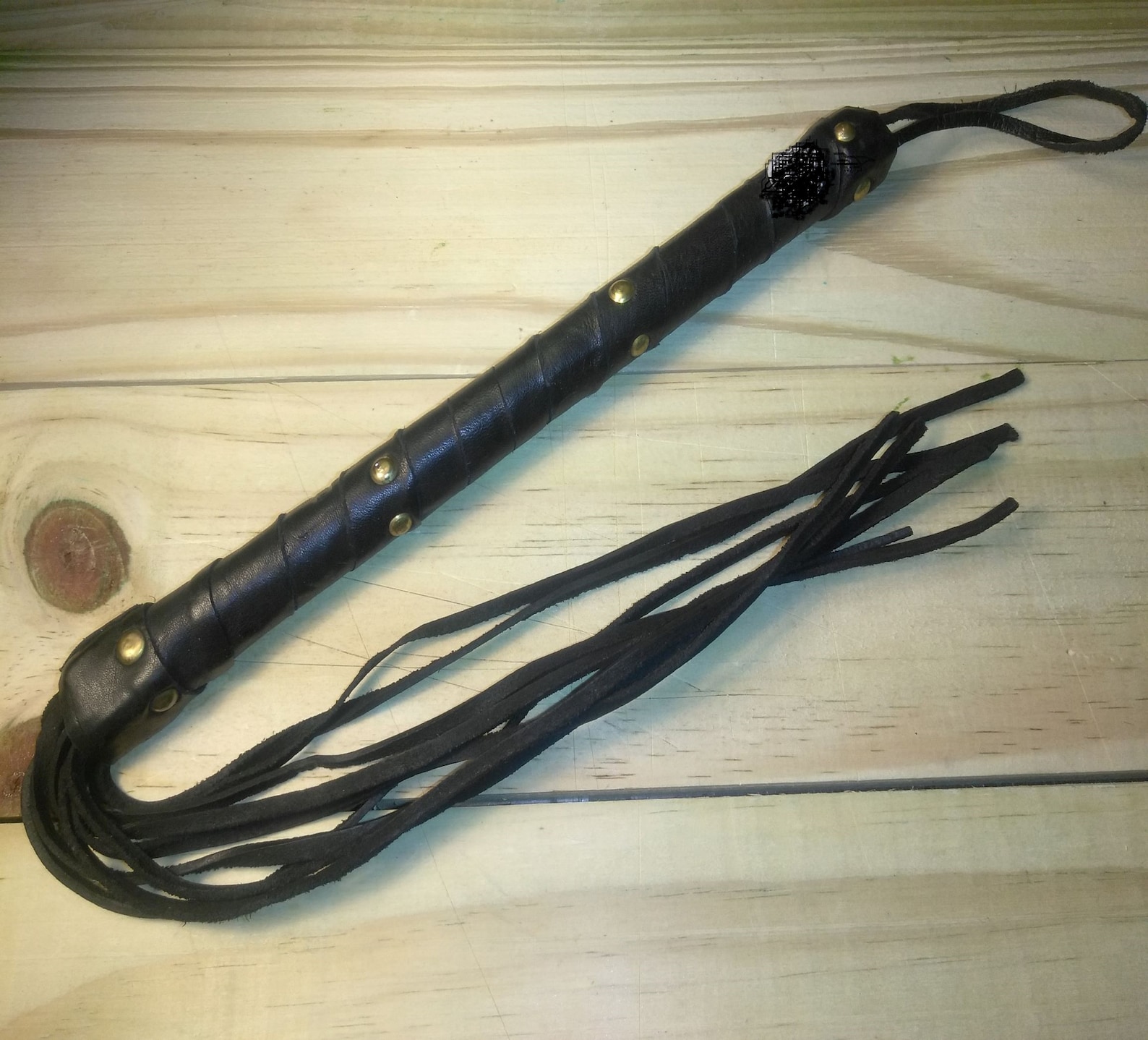 Hand Held Whip Made With Real Genuine Leather. Overall Size is ...