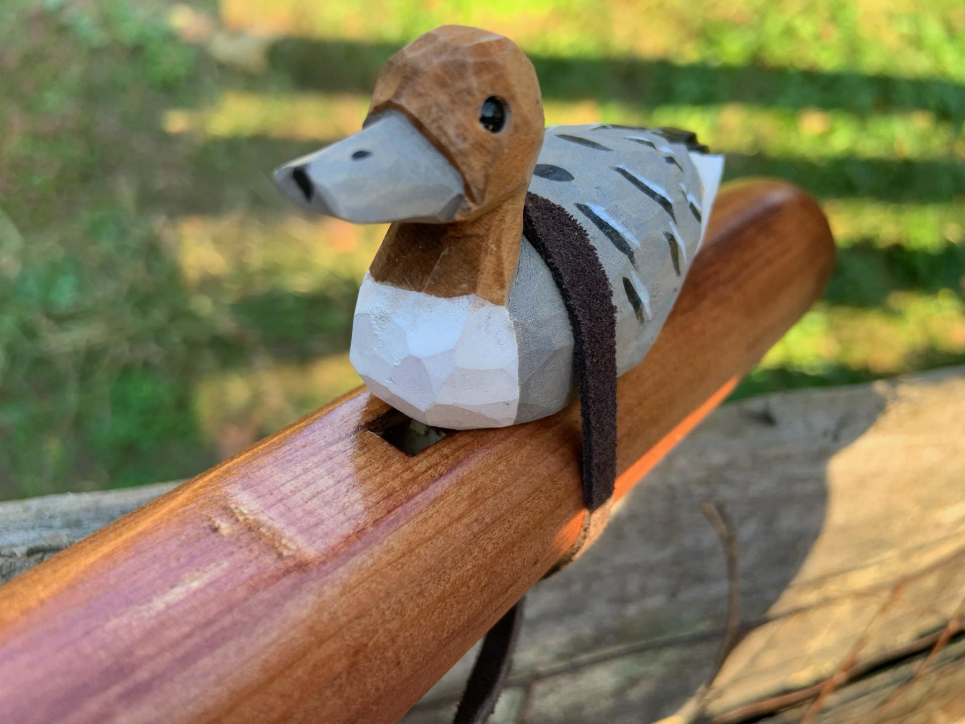 Wooden Flute With Hand-carved Wooden Duck Nice Quality Flute Includes ...
