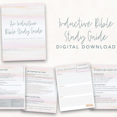 Inductive Bible Study Guide Printables PDF Christian Bible | Etsy