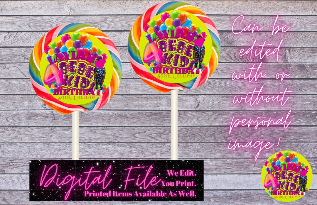 Printable Lollipop Label | Party Favors | Bebe’s Kids Theme Birthday ...