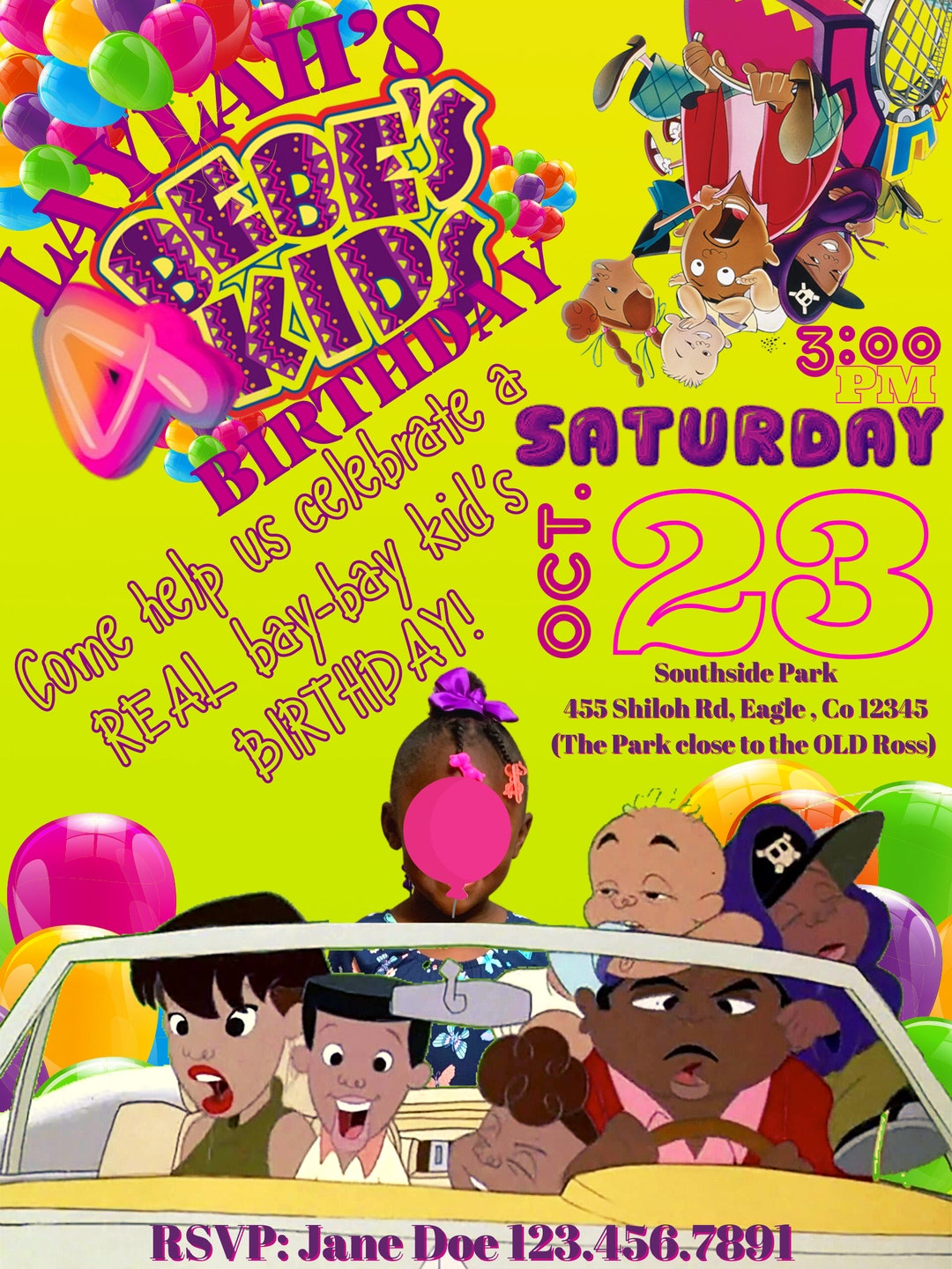 Digital Invitation | E-vite | Party Favors | Bebe’s Kids Theme Birthday ...