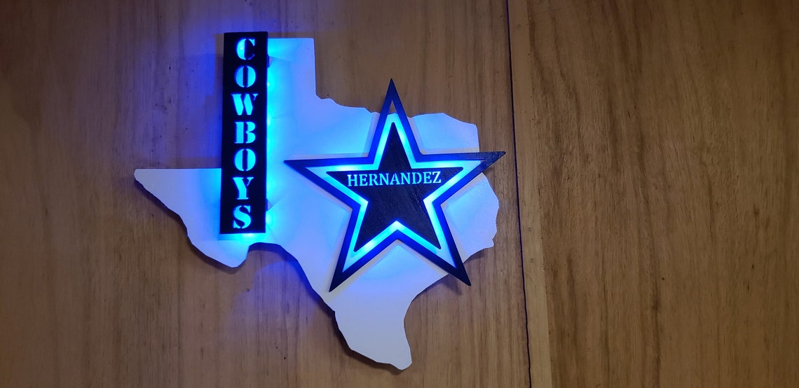 Personalized Cowboy Sign Texas Lighted Sign Man Cave Sign - Etsy