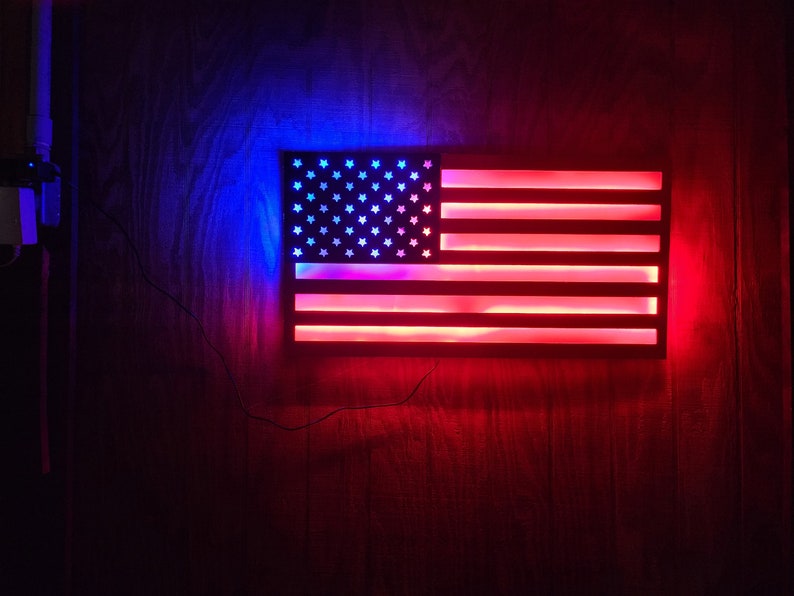 American Flag, USA Flag Led Sign, Custom Led Sign, Handmade Led Sign ...