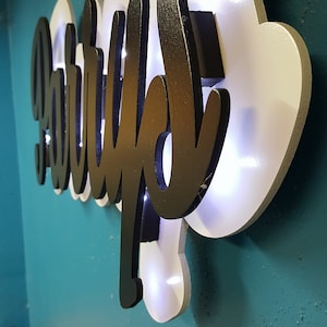 Personalized Name Sign, Personalized Last Name, LED Light, Family Name ...