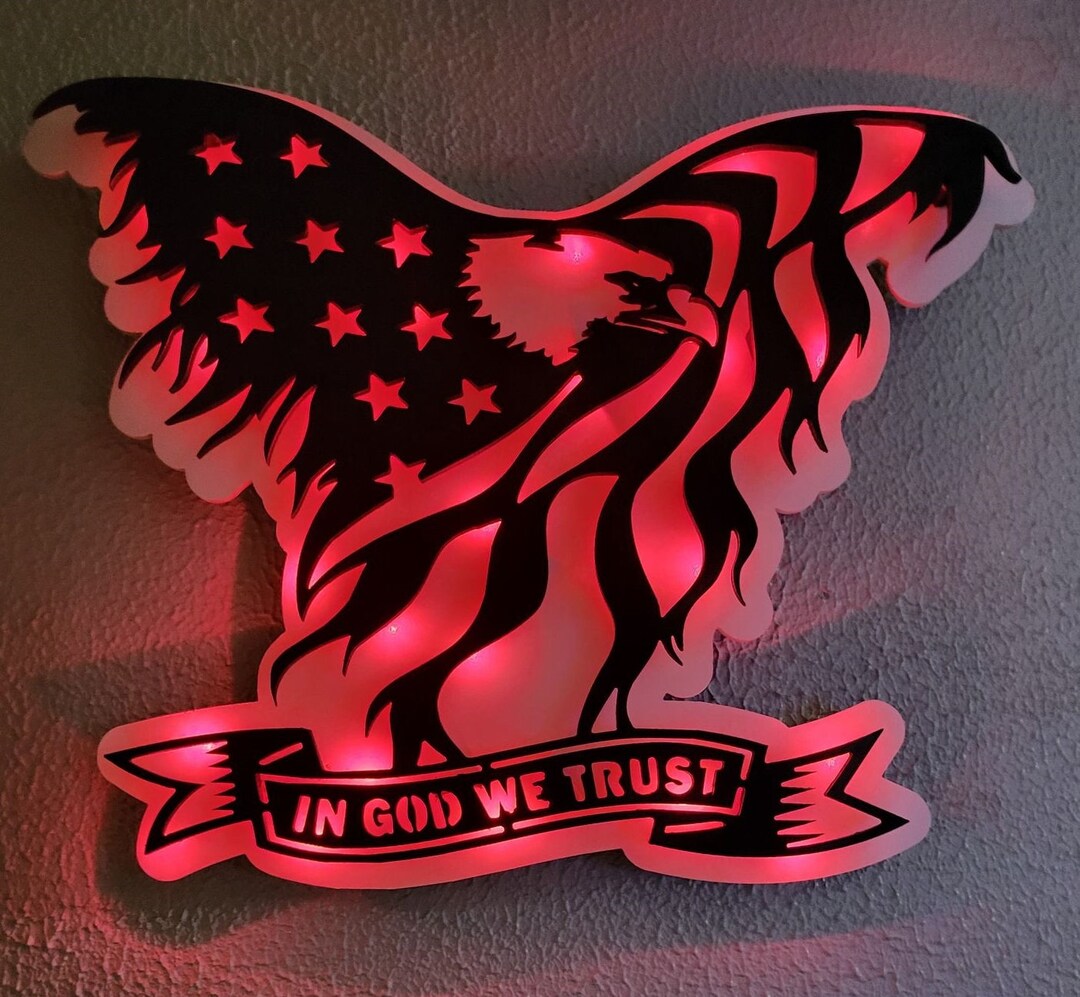 Eagle Led, in God We Trust, USA Flag Led Sign, Custom Led Sign ...