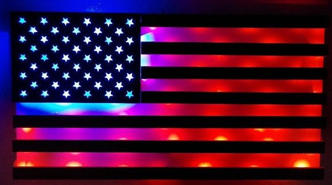 American Flag USA Flag led sign Custom Led sign Handmade | Etsy