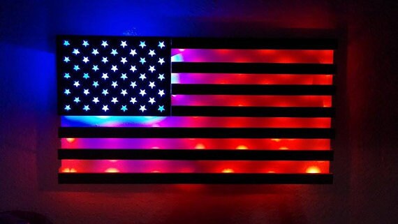 American Flag USA Flag Led Sign Custom Led Sign Handmade - Etsy