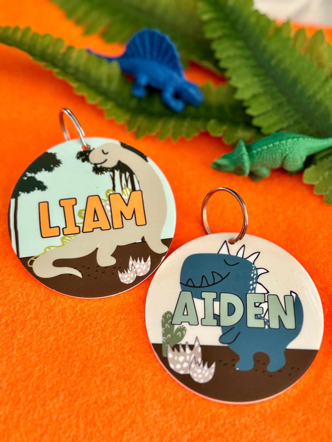 Dinosaur Name Backpack Keychain | Custom Bag Tag | Acrylic - Etsy