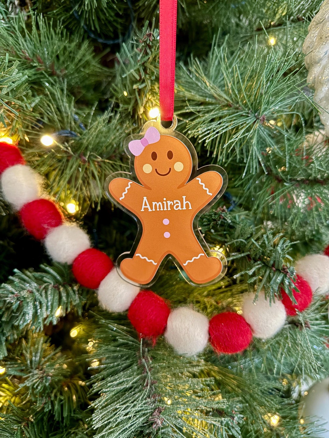 Personalized Gingerbread Man Ornament | Custom Gift Tag | Custom ...
