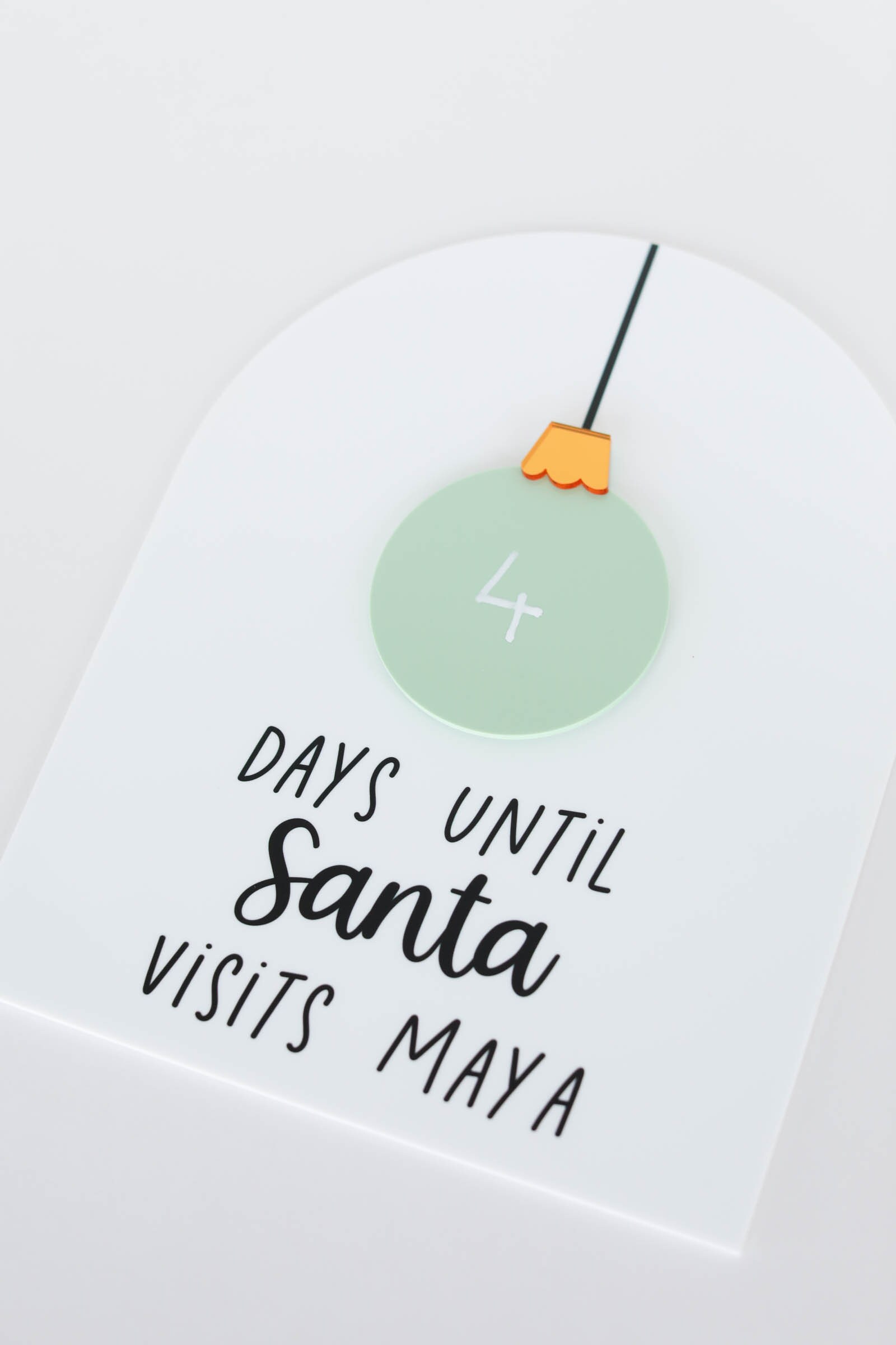 Custom Christmas Countdown Sign | Acrylic Days Until Christmas Reusable ...