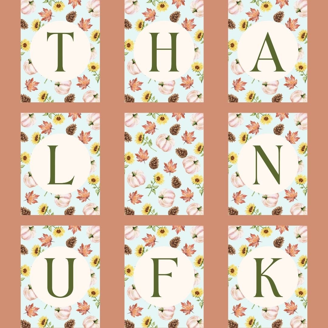 Fall Thanksgiving Printable Banner Thanksgiving Decorations Thankful ...