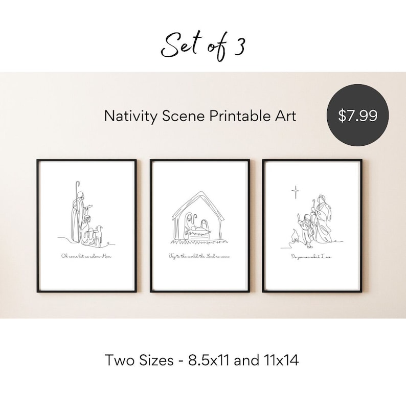 Nativity Wall Art Christmas Wall Art Printable Wall Art Christmas ...