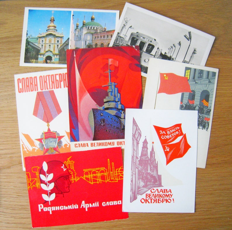 Set of Vintage Greeting Cards Soviet USSR Paper Card Made in - Etsy