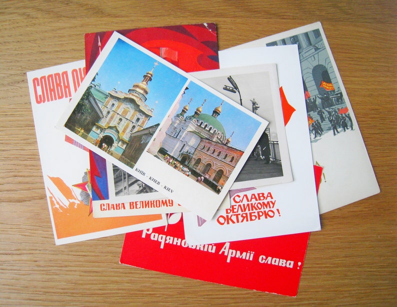 Set of Vintage Greeting Cards Soviet USSR Paper Card Made in - Etsy