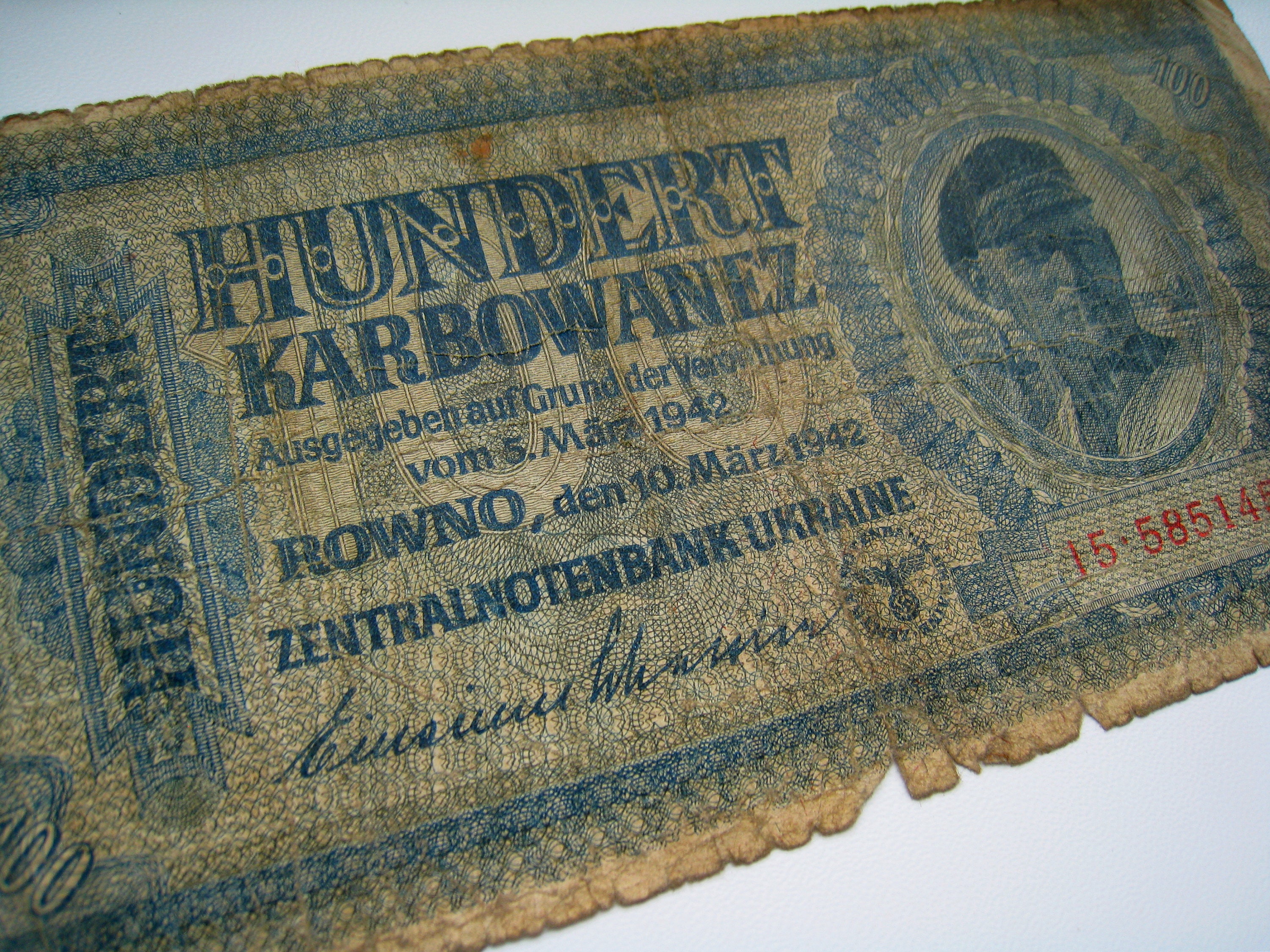 Vintage Rare Old Bill Money German Ukraine Money 1942 Ukraine - Etsy