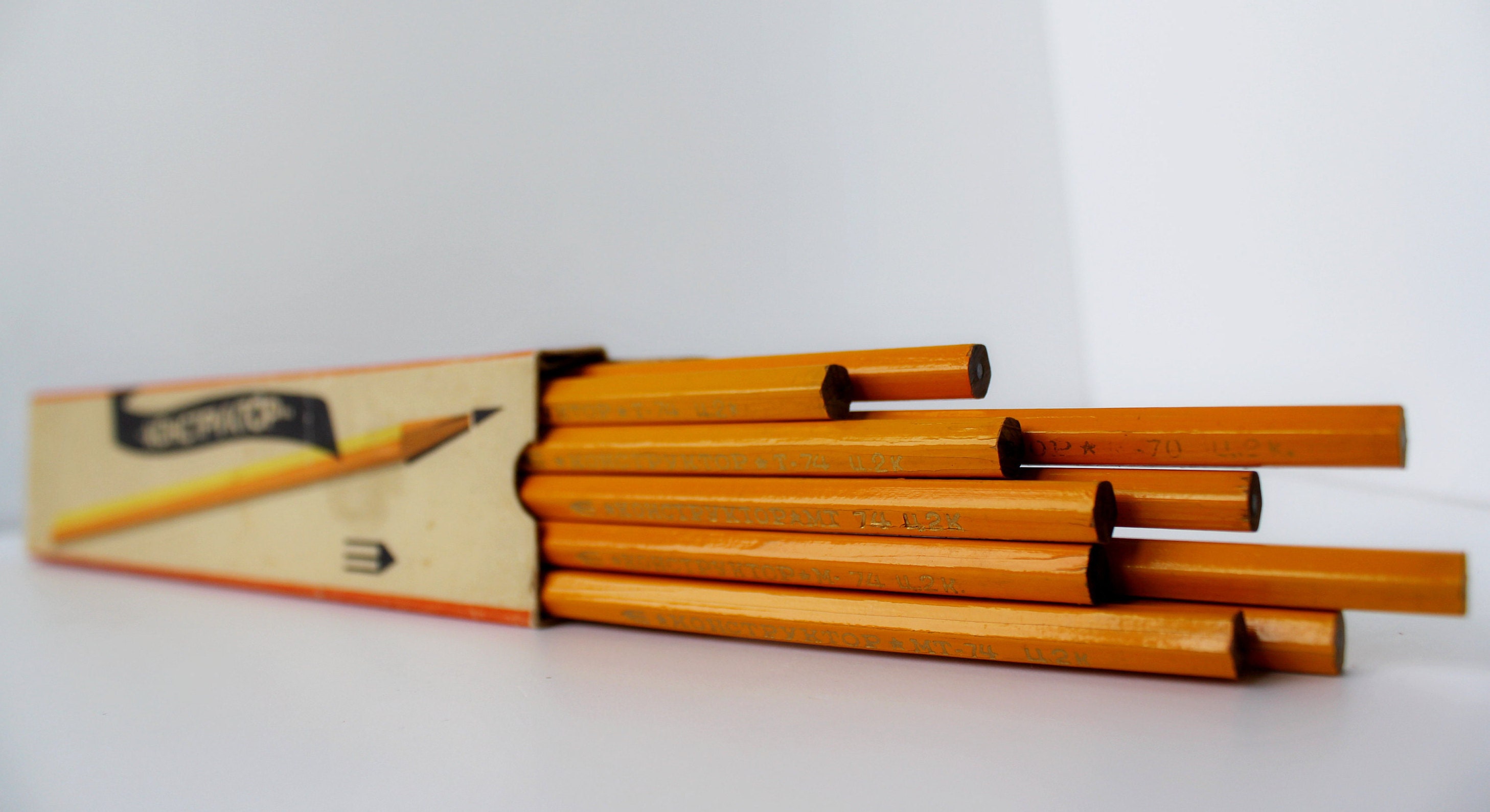 Vintage set of ten wooden pencils designer pencil for | Etsy