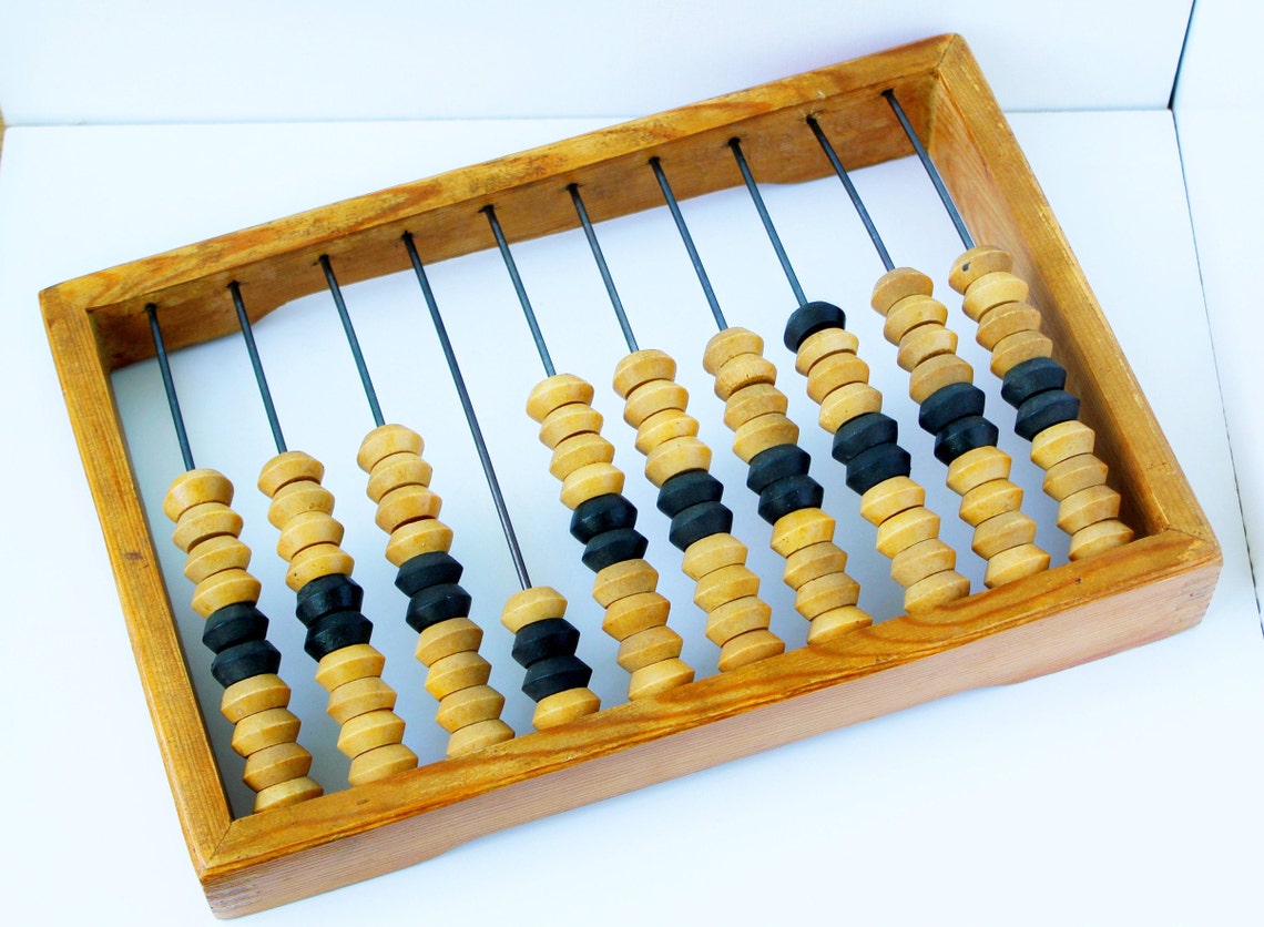 Old abacus Wood counting frame Teach children count numbers | Etsy
