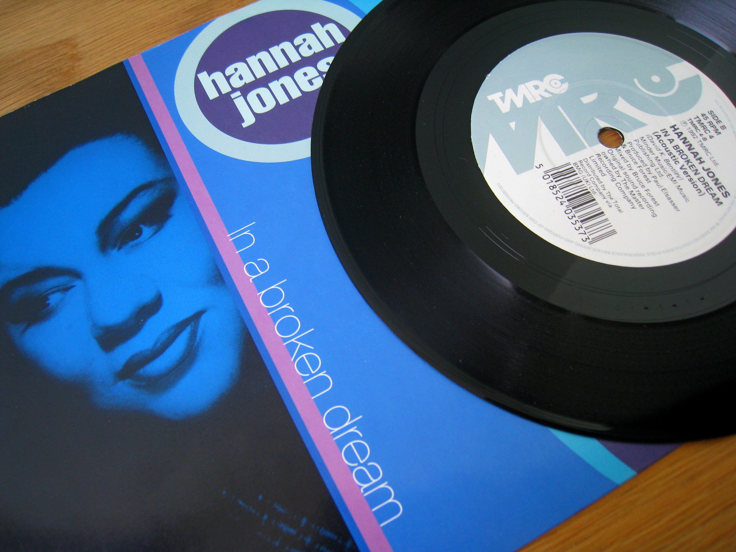 Vinyl Record Songs Hannah Jones in A Broken Dream COLLECTION Classics ...
