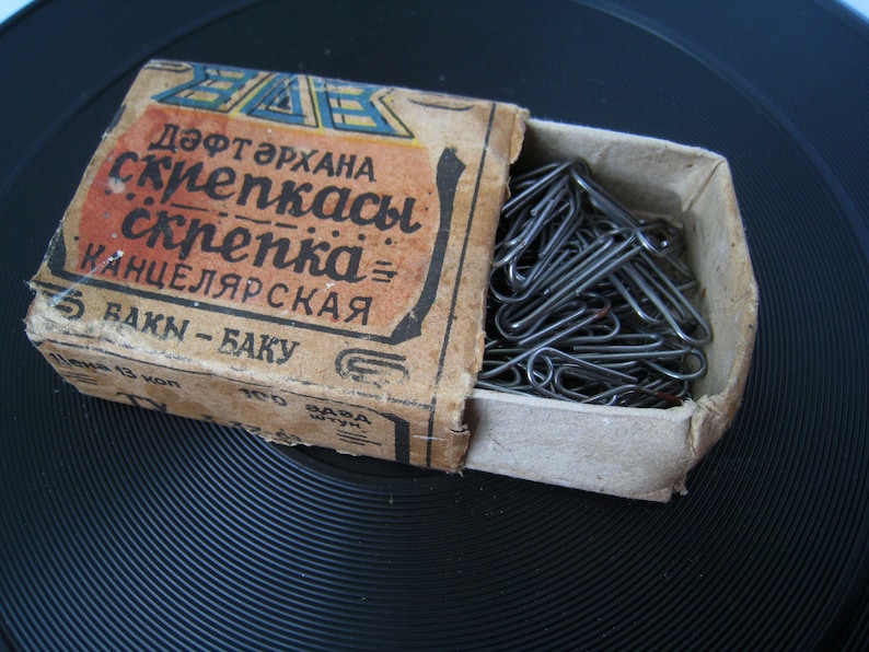 Paper Clips Vintage Stationery Clips, in Old Native Packaging Metal ...