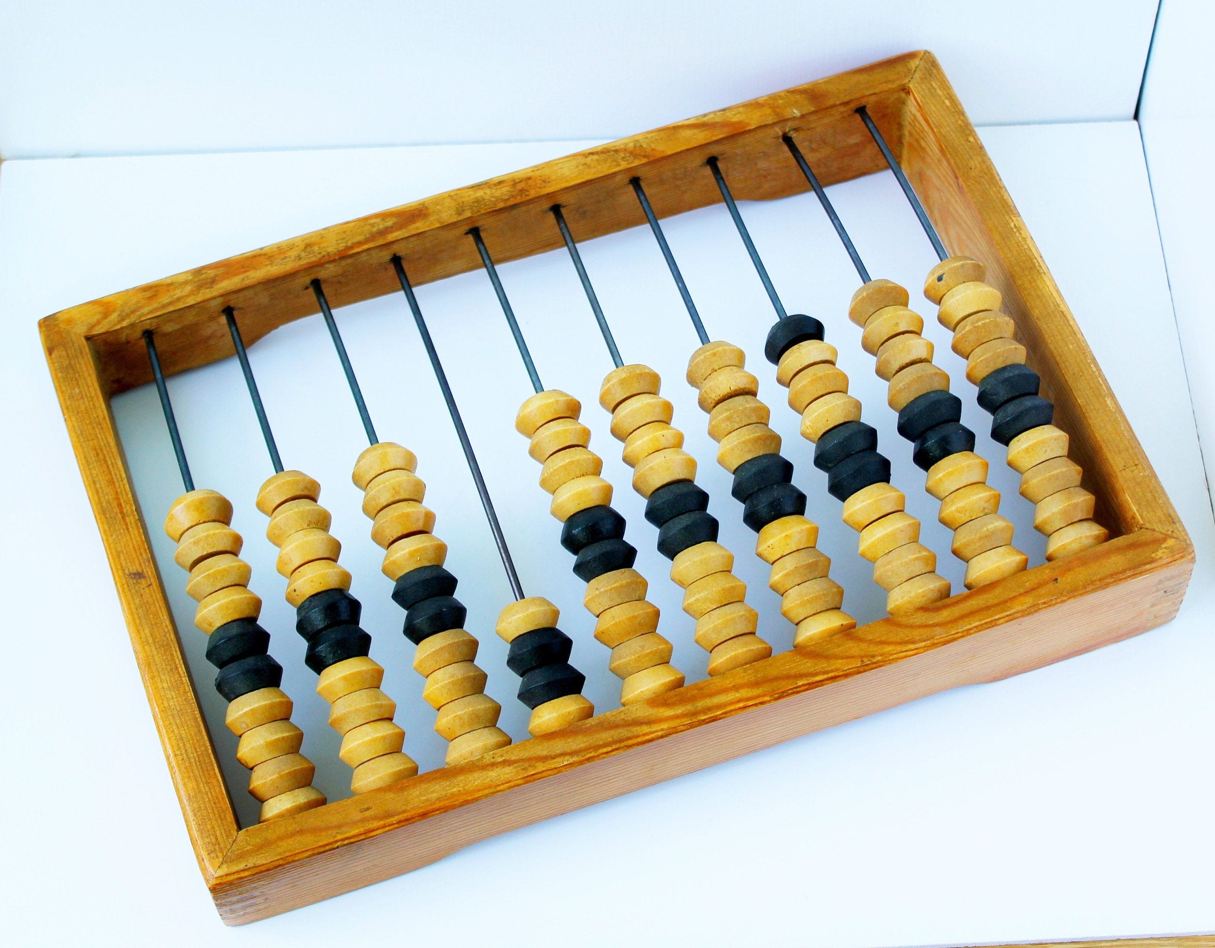 Old Abacus Wood Counting Frame Teach Children Count Numbers Calculator ...