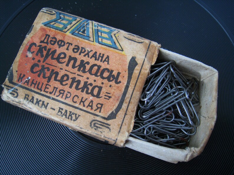 Paper Clips Vintage Stationery Clips, in Old Native Packaging Metal ...