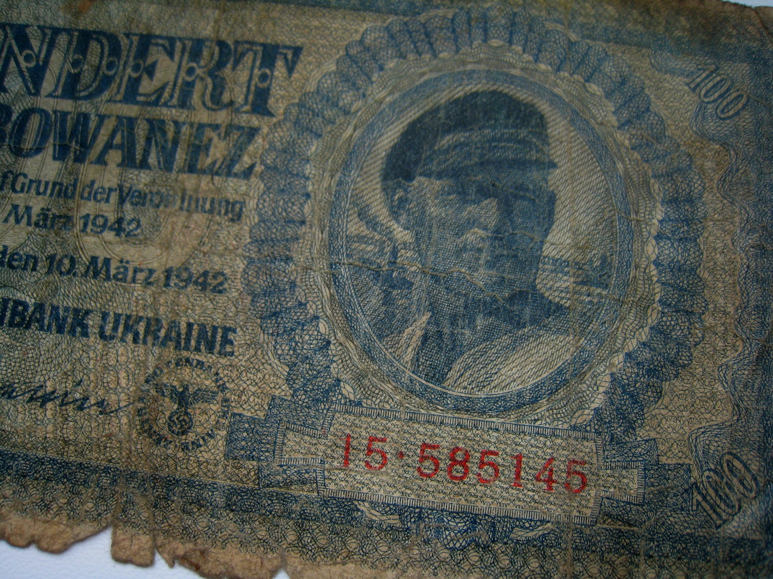 Vintage Rare Old Bill Money German Ukraine Money 1942 Ukraine - Etsy