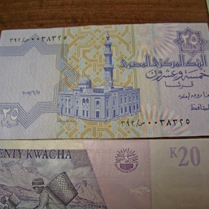 Banknotes of the World Paper Money of Africa Malawi 20 Kwachi Arab ...